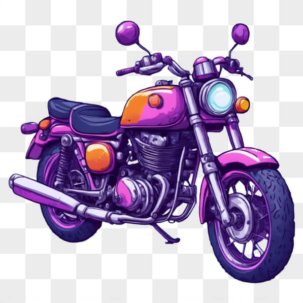 Download Vibrant Cartoon Motorcycle in Pink and Orange Cartoons Online ...