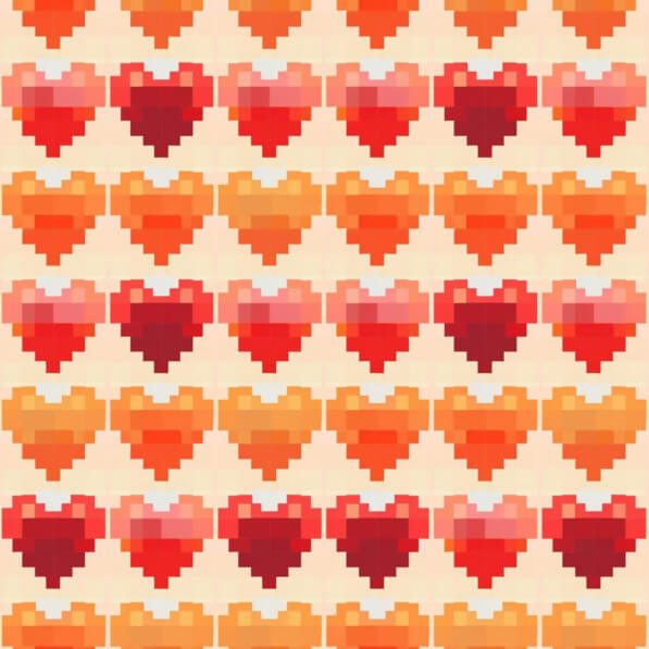 Télécharger Motif de Cœur Pixelisé en Rouge et Orange Motifs En Ligne ...