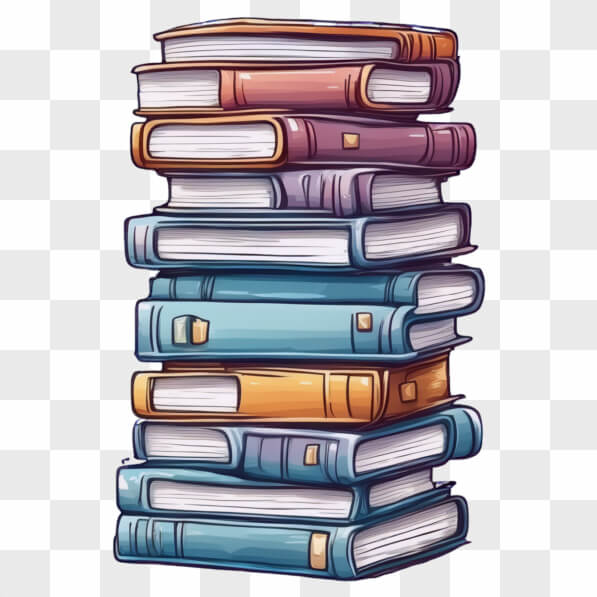 Download Colorful Stack of Books Cartoons Online - Creative Fabrica