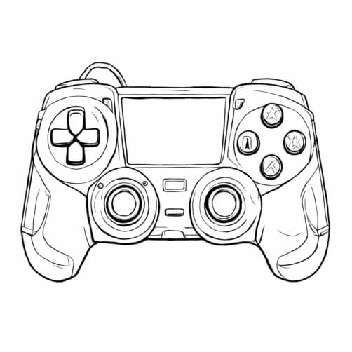 Download Cartoon Character Made from Gaming Controller Coloring pages ...