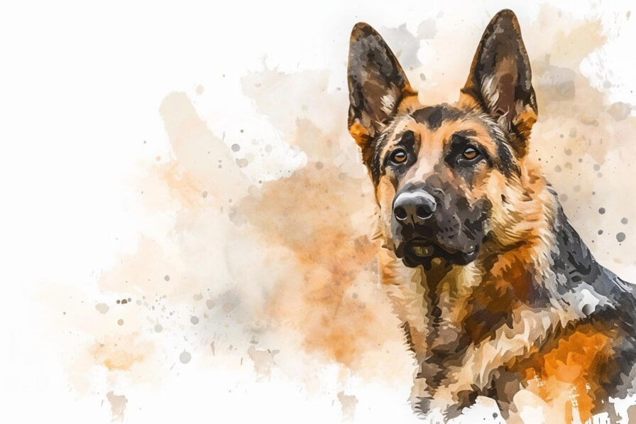 Download Stunning Watercolor Art of a German Shepherd Dog Backgrounds ...