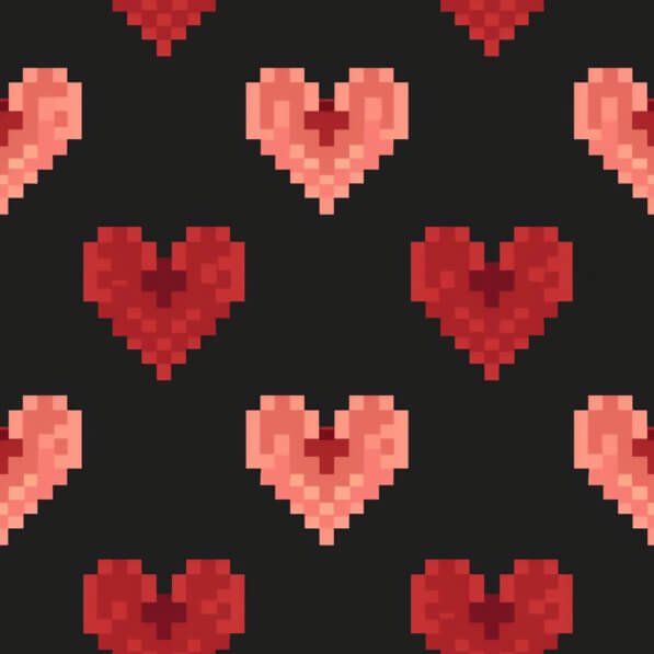 Download Pixelated Hearts Pattern Patterns Online - Creative Fabrica