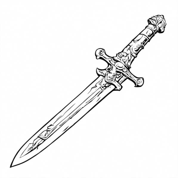 Download Intricate Dagger Illustration Coloring pages Online - Creative ...