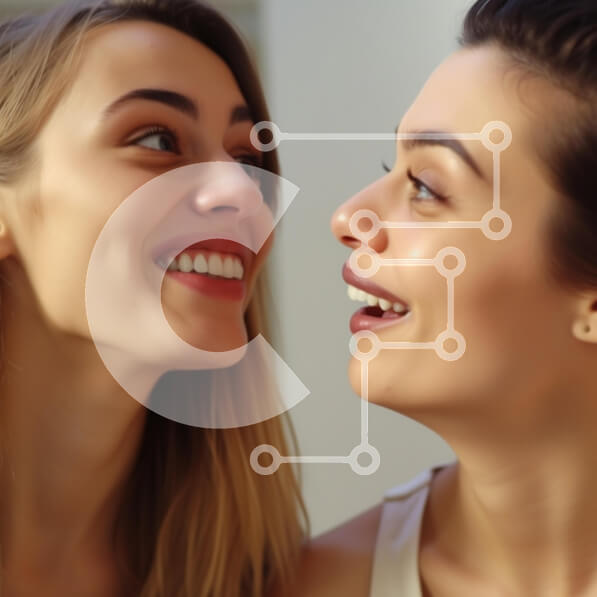 Download Joyful Smiles of Two Friends Stockphotos Online - Creative Fabrica