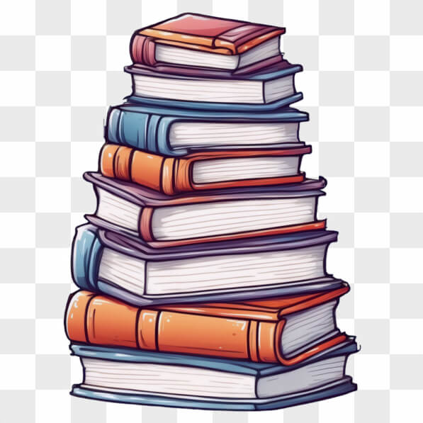 Download Kleurrijke Stapel Boeken Cartoons online op Creative Fabrica