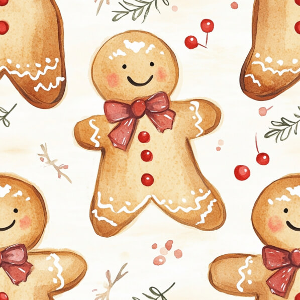 Download Festive Gingerbread Men Pattern Patterns Online - Creative Fabrica