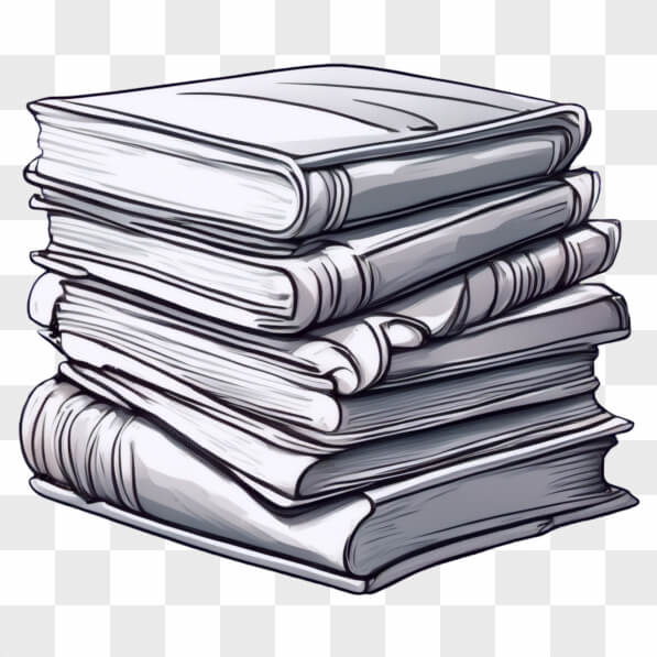 Download Minimalist Stack of Books Cartoons Online - Creative Fabrica