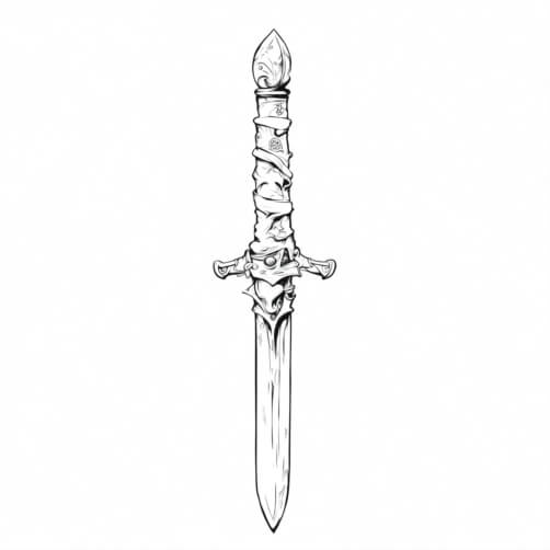Download Intricate Sword Drawing Coloring pages Online - Creative Fabrica