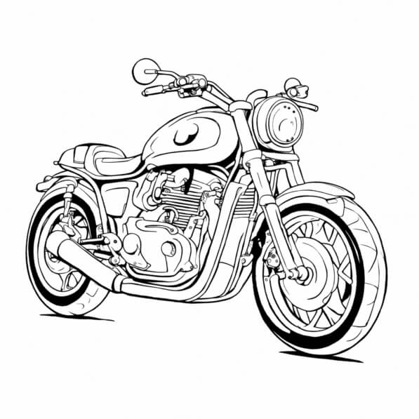 Download Line Drawing of a Motorcycle Coloring pages Online - Creative ...