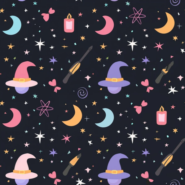 Download Whimsical Magical Pattern with Colorful Elements Patterns ...