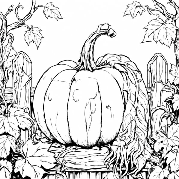 Download Intricate Pumpkin Line Art Coloring pages Online - Creative ...