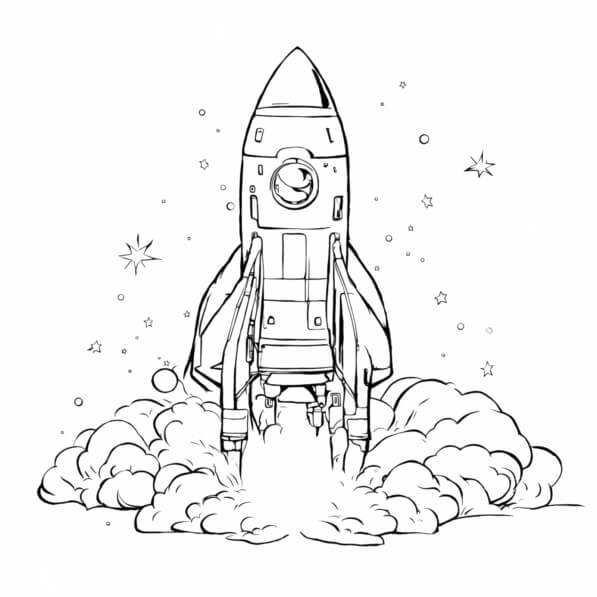 Download Rocket Launch Illustration Coloring pages Online - Creative ...