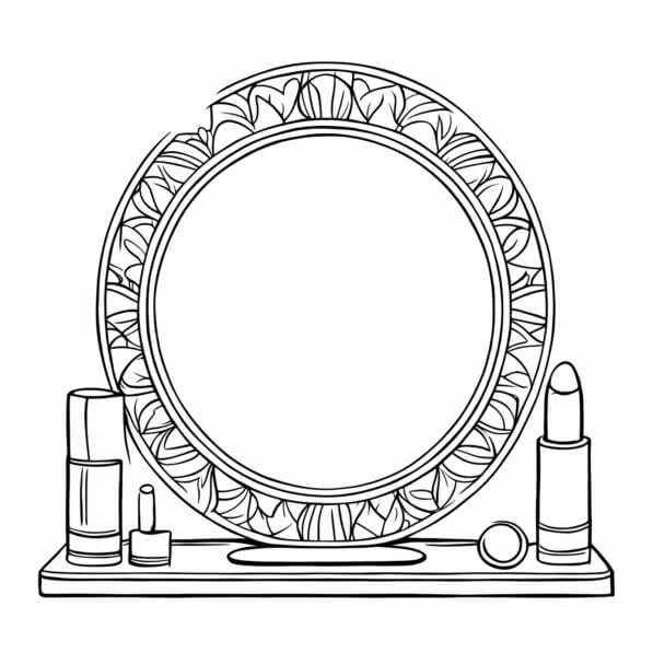 Download Elegant Vanity Setup with Decorative Mirror and Makeup ...