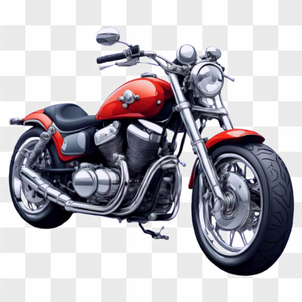 Download Classic Motorcycle in Vibrant Red Cartoons Online - Creative ...