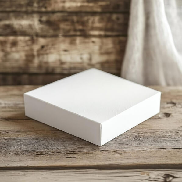 Download Simple White Box on Wooden Surface Mockups Online - Creative ...