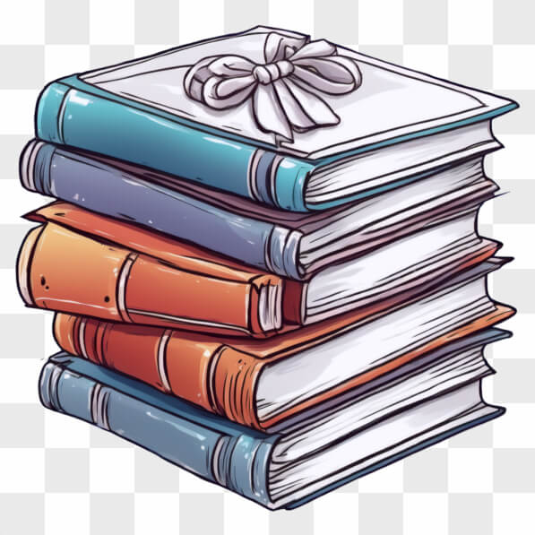 Descarga Pila Colorida de Libros Cartoons En Línea - Creative Fabrica