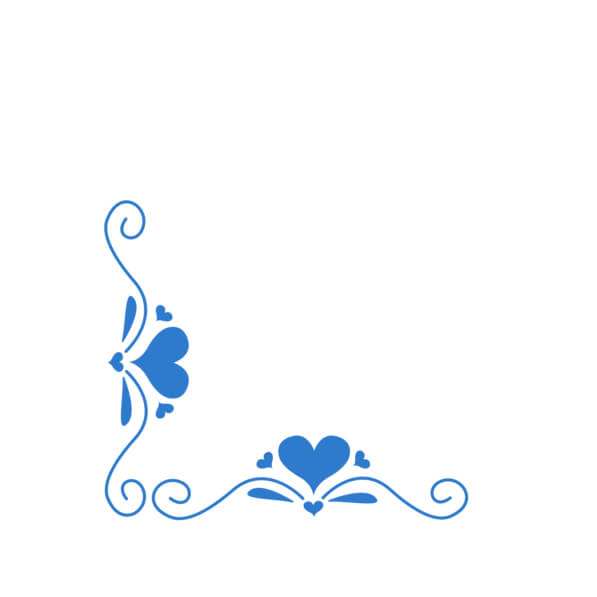 Download Decorative Blue Swirl and Heart Design Borders & Corners ...