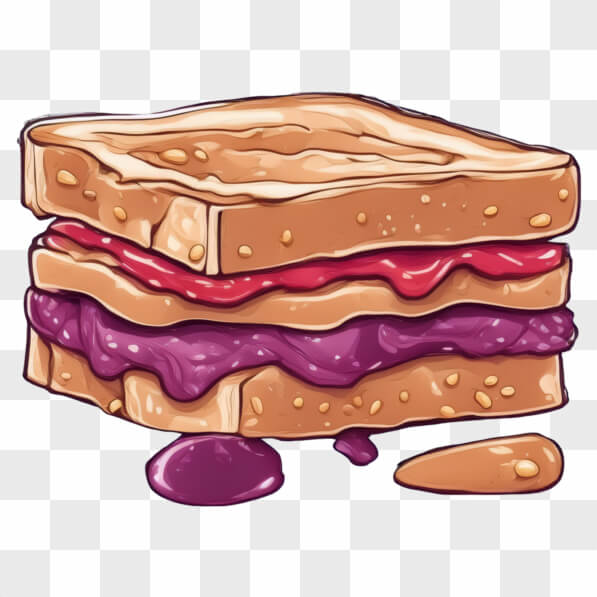 Download Colorful Cartoon Peanut Butter and Jelly Sandwich Cartoons ...