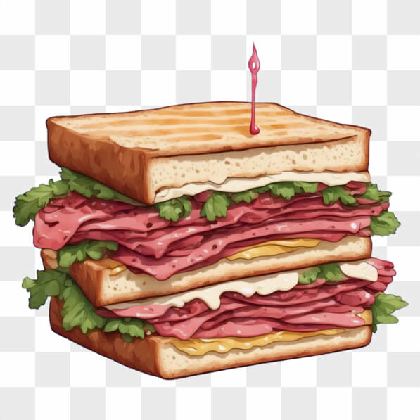 Descarga Delicioso Sándwich Estilo Deli Cartoons En Línea - Creative ...