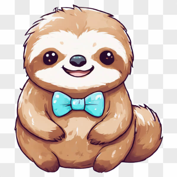 Download Kawaii Sloth Character with Bow Tie Kawaii Online - Creative ...