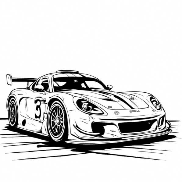Download Line Drawing of a Racing Car Coloring pages Online - Creative ...