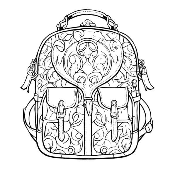 Download Intricate Floral Backpack Design Coloring pages Online ...