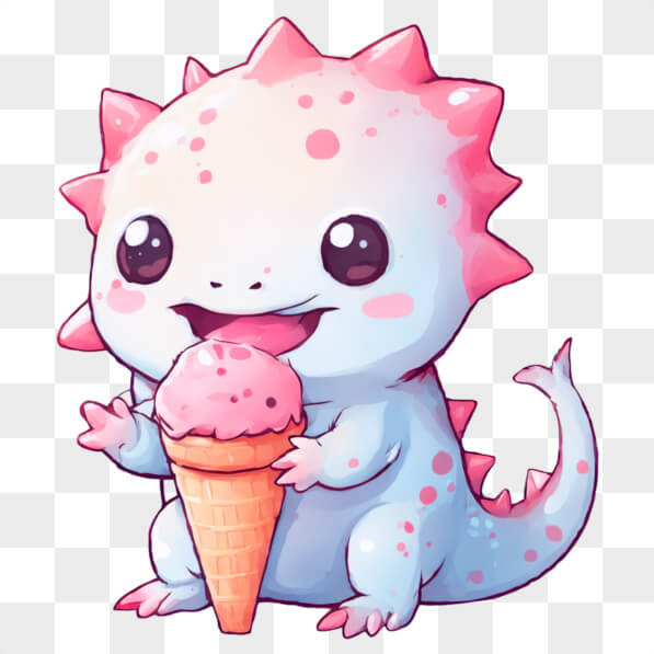 Download Kawaii Creature Enjoying Ice Cream Kawaii Online - Creative ...