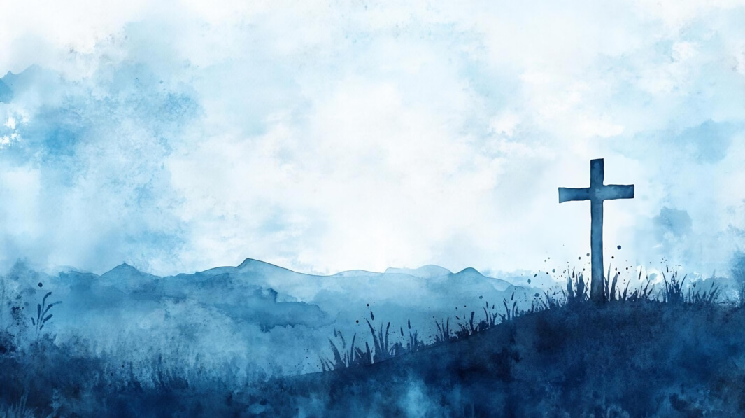Download Gesilhouetteerde Kruis op een Zachte Heuvel Achtergronden ...