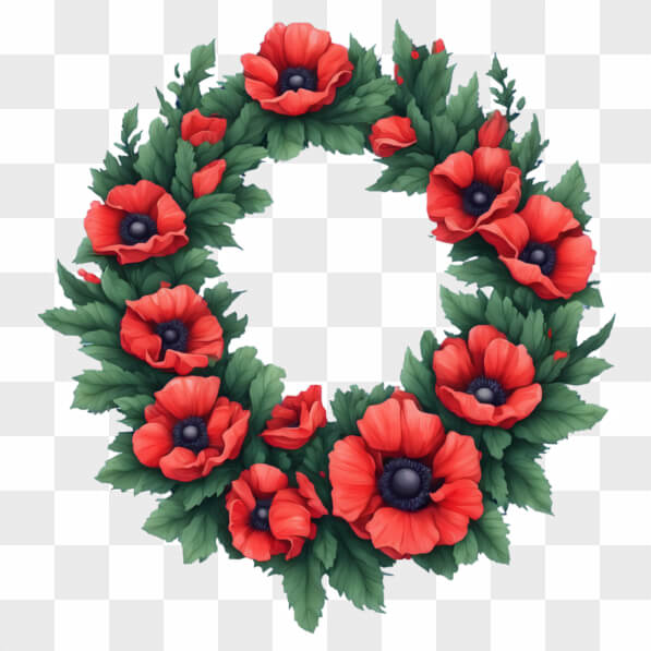 Download Levendige Klaproos Krans Cartoons online op Creative Fabrica