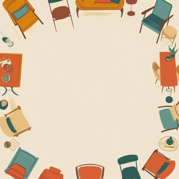 Download Cirkelvormige Opstelling van Moderne Meubels Achtergronden ...