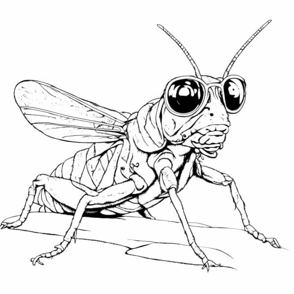 Baixe Ilustração de Cigarra com Óculos de Sol em Cartoon Colorir ...