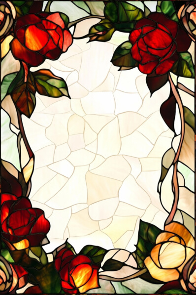 Download Stained Glass Window Design Featuring Roses Backgrounds Online ...