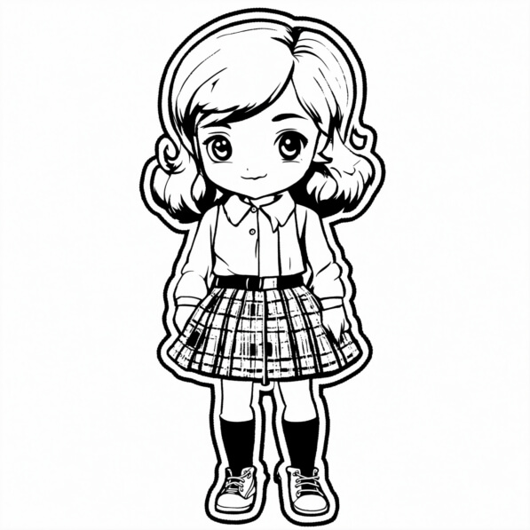 Descarga Lindo personaje de dibujos animados de una niña Páginas para ...