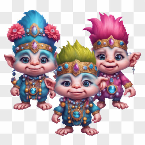 Download Colorful Troll-like Characters in Playful Attire Cartoons ...