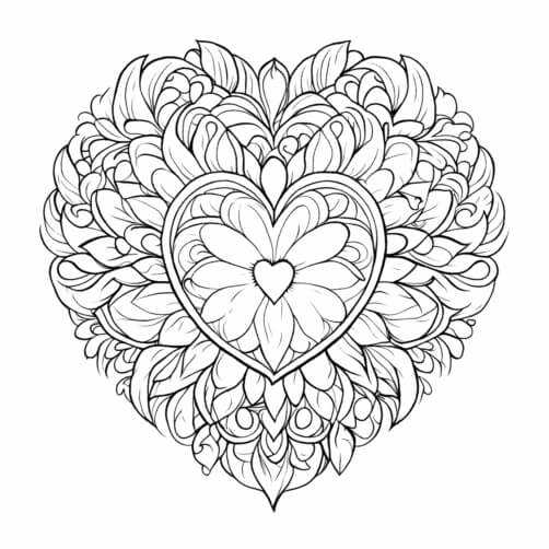 Free Heart Mandala Coloring pages - Download Printable Heart Mandala ...