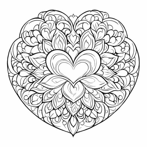 Free Heart Mandala Coloring pages - Download Printable Heart Mandala ...