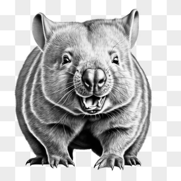 Download Illustration of a Smiling Wombat Sketches Online - Creative ...