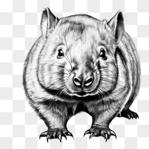 Télécharger Illustration de Wombat en Noir et Blanc Esquisses En Ligne ...