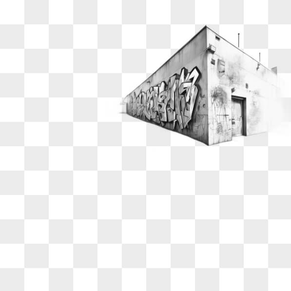 Descarga Arte Graffiti Monocromático en Edificio Urbano Bocetos En ...