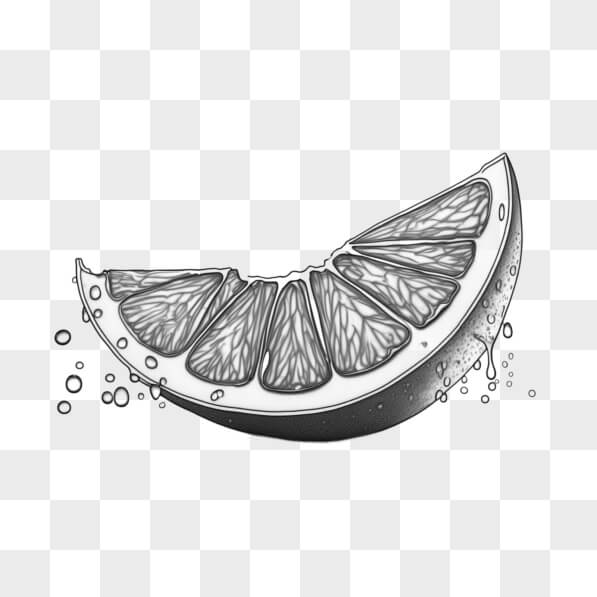 Download Stylized Black and White Lemon Slice Sketches Online ...