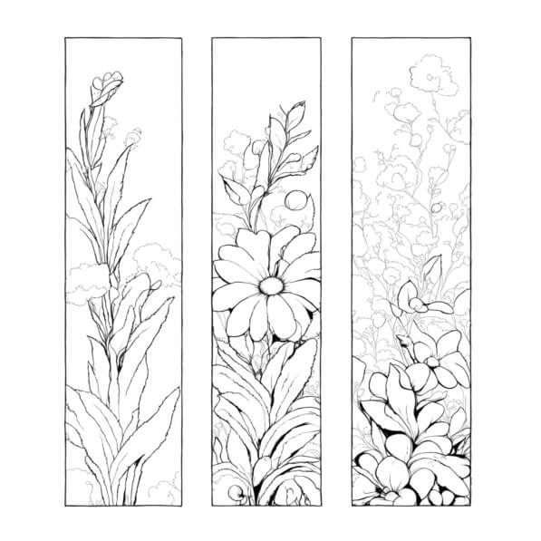 Download Elegant Floral Artwork Featuring Three Vertical Floral Panels ...