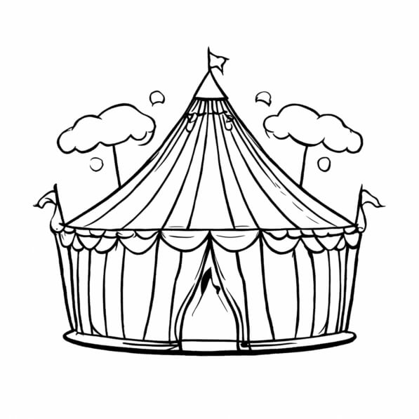 Scarica Illustrazione di un Tendone da Circo Pagine da colorare Online ...