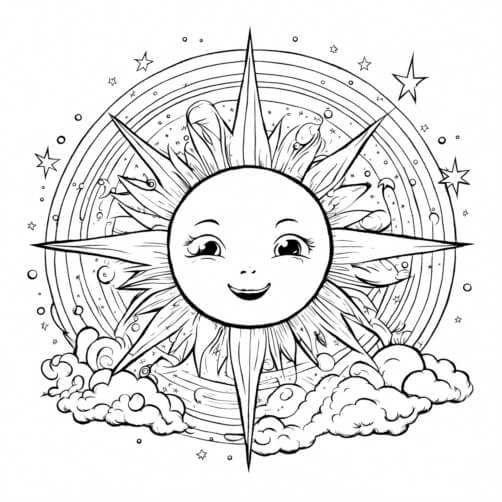 Download Intricate Sun Mandala Design Coloring pages Online - Creative ...