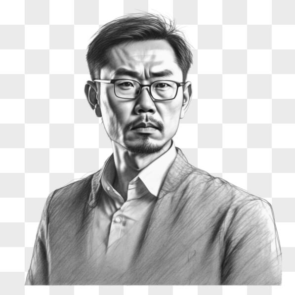 Download Monochromatic Sketch of a Serious Man Sketches Online ...
