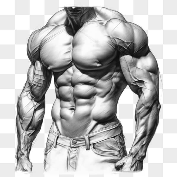 Download Artistic Rendering of a Muscular Male Torso Sketches Online ...