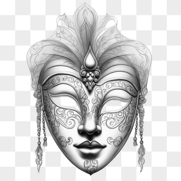 Download Intricate Masquerade Mask with Floral Designs Sketches Online ...