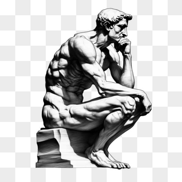 Download Sculpture of a Contemplative Man Sketches Online - Creative ...