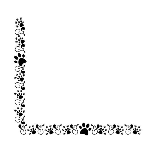 Download Decorative Paw Print and Floral Border Borders & Corners ...