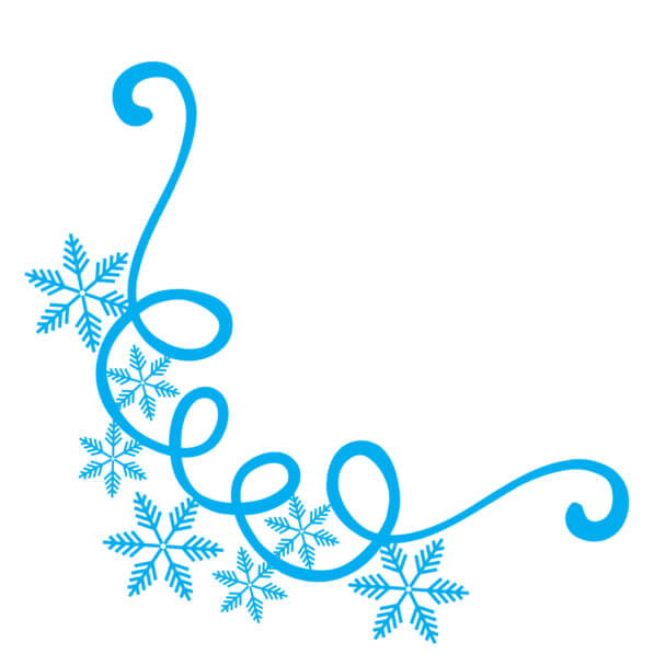 Download Decorative Blue Swirl with Snowflakes Borders & Corners Online ...