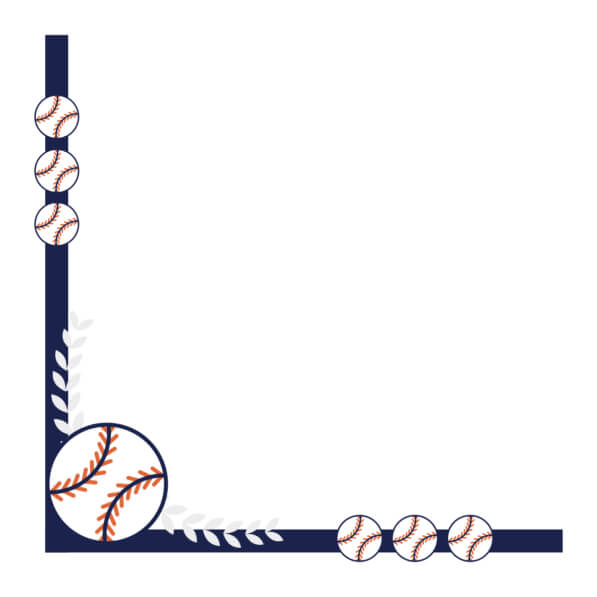 Download Baseball-Themed Decorative Design Borders & Corners Online ...